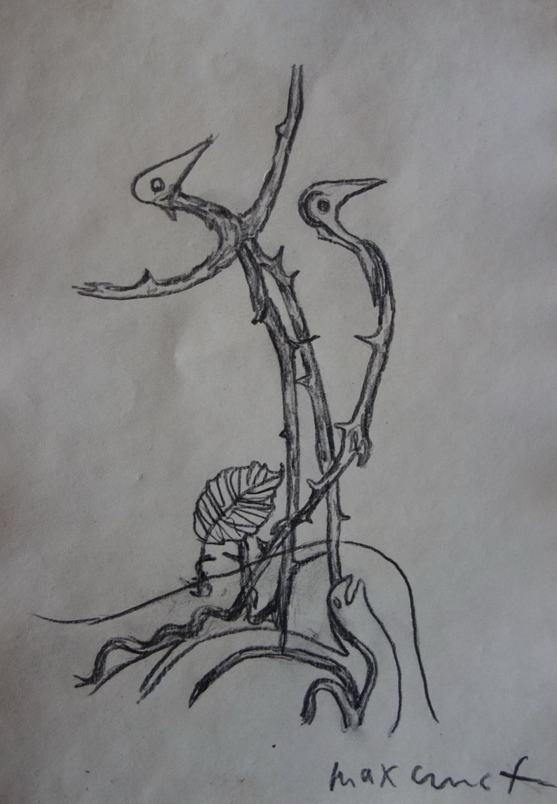 Surreal Graphite Study Drawing Signed Max Ernst - Etsy UK