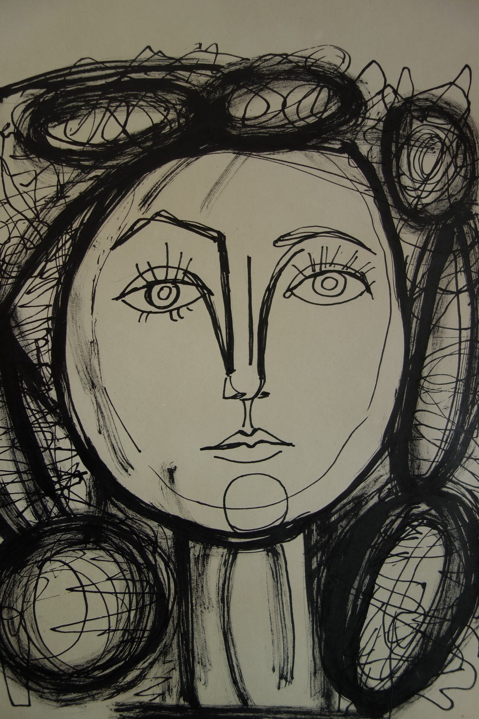 Very Rare Unique Cubist Picasso Era, Portrait Study, Ink Drawing ...