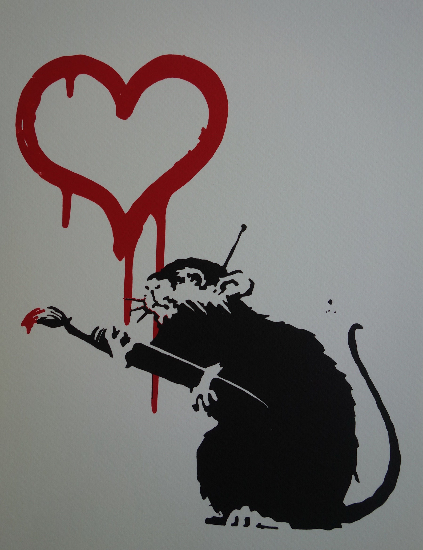 Limited Edition Pop Art Graffiti Rat With Heart Silkscreen | Etsy