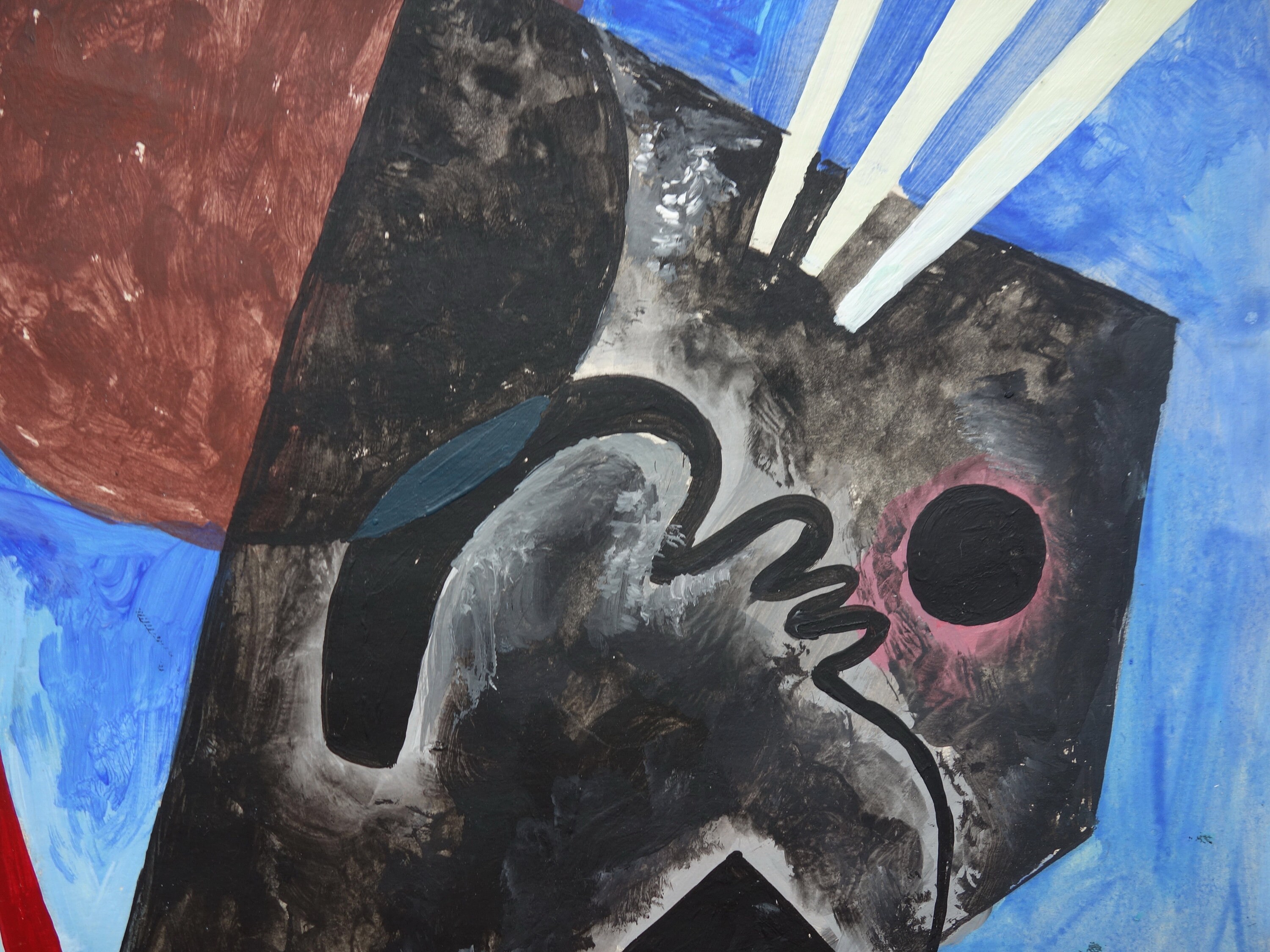 Fine Abstract Composition Unique Painting Marked Signed - Etsy