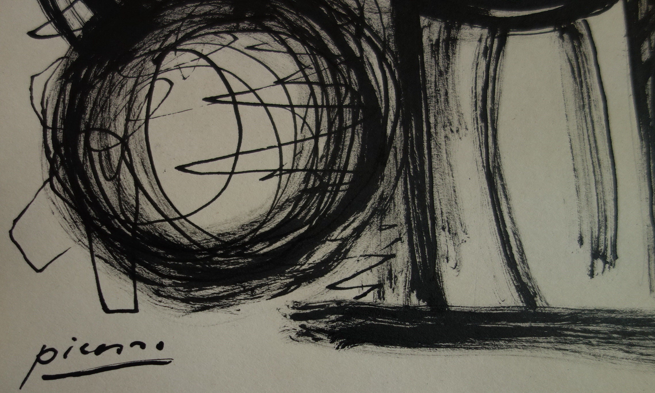 Very Rare Unique Cubist Picasso Era, Portrait Study, Ink Drawing ...