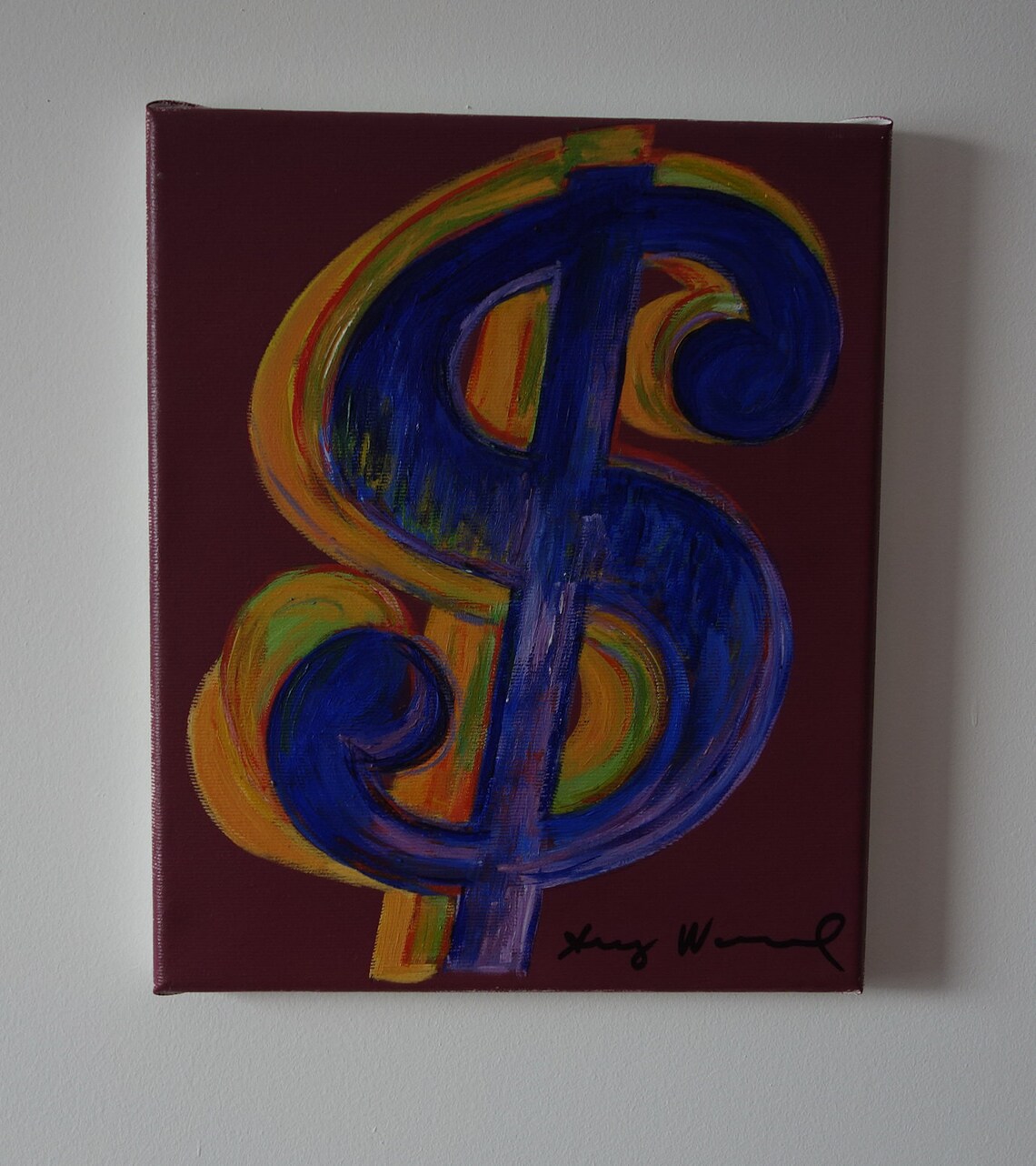 Exceptional POP ART Unique Painting Dollar Sign Signed Andy - Etsy