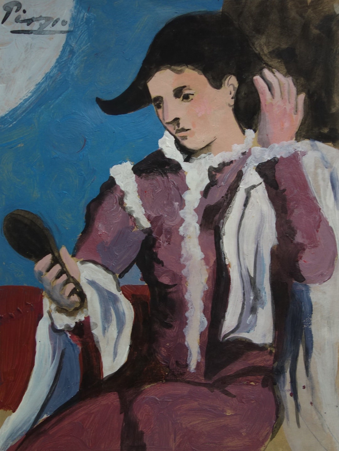 Fine Art, Rare Cubist Painting – Portrait, Rose Period, Signed, Pablo ...