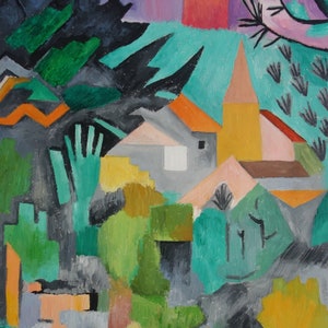 Fine French Cubism Picasso Era Original Nature Landscape Painting ...
