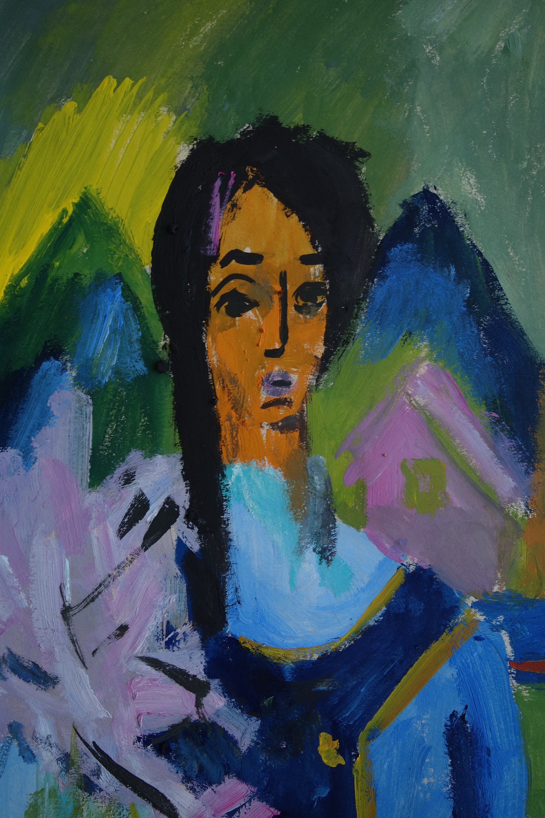 Early German Expressionism Abstract Original Oil Portrait Painting ...