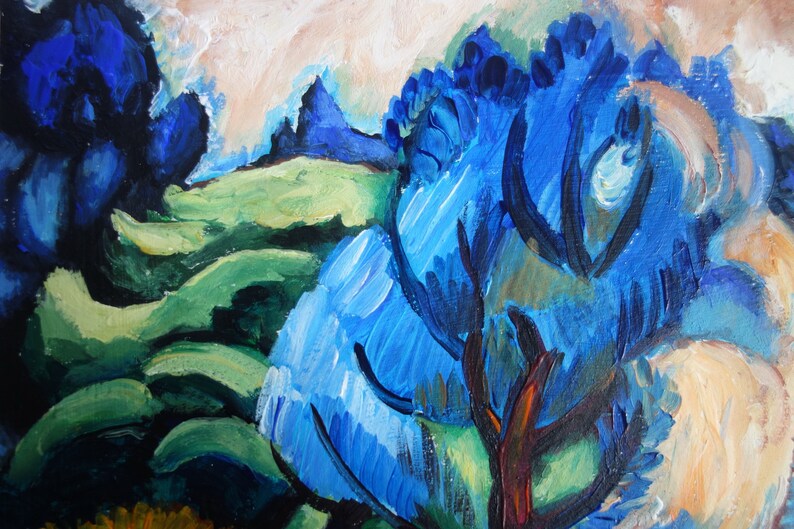 Fine French Cubism Picasso Era Original Nature Landscape Painting ...