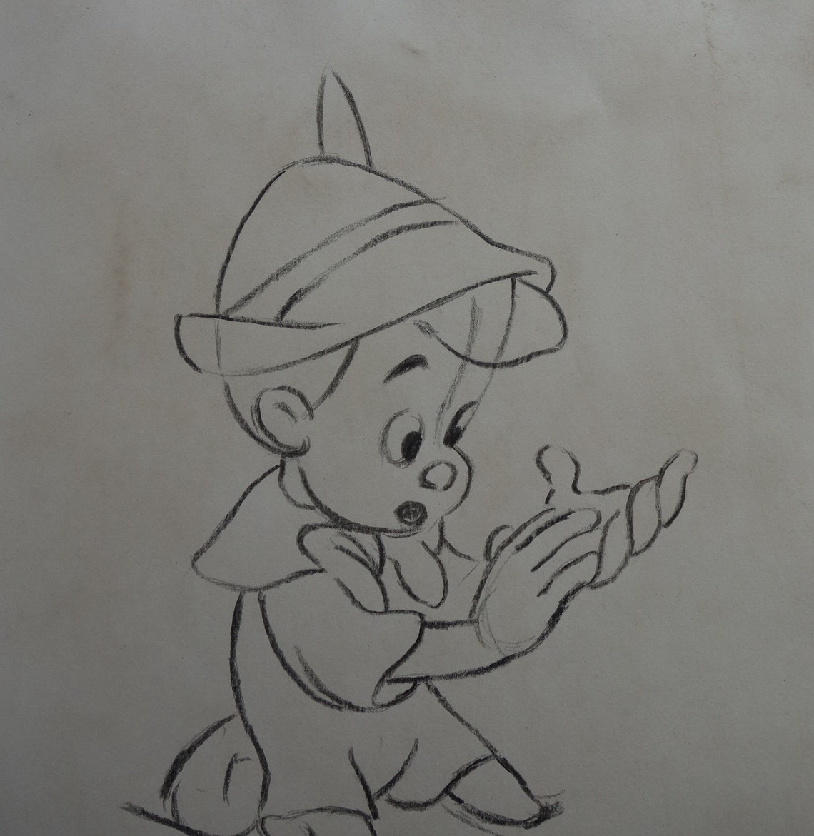 Vintage Cartoon Walt Disney Character Study Drawing | Etsy