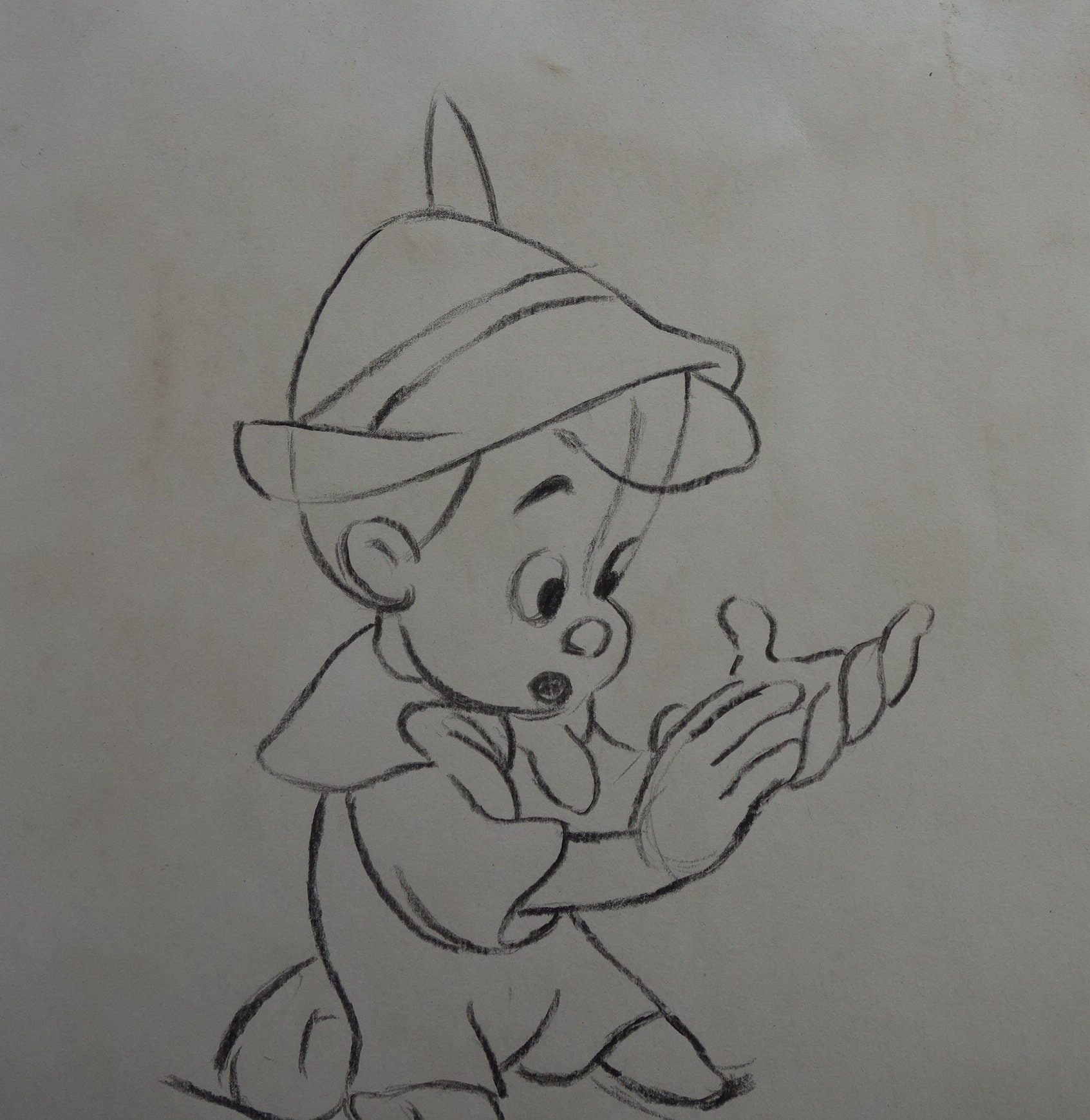 Vintage cartoon Walt Disney character study drawing | Etsy