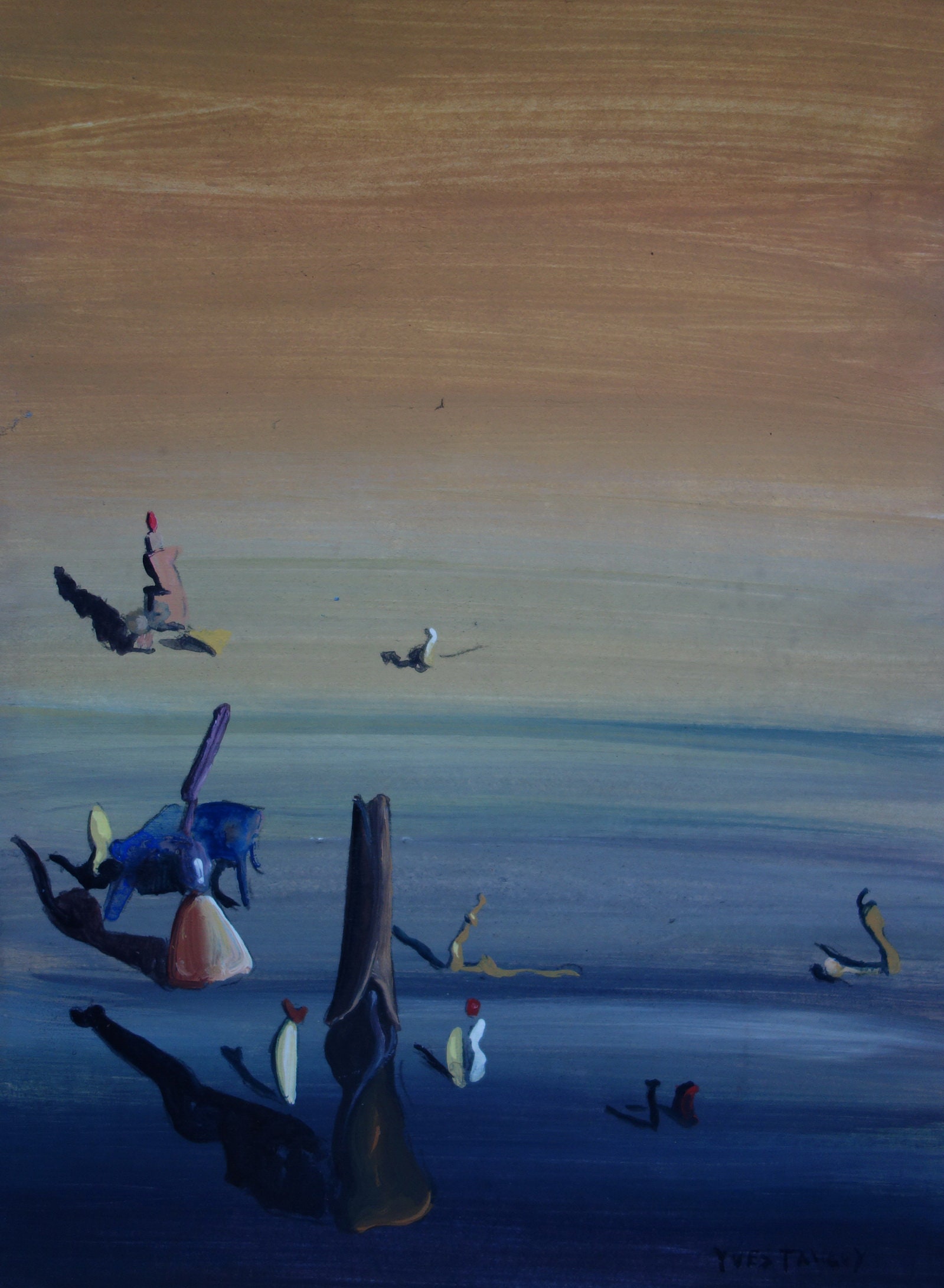 Fine European art Surrealism painting signed Yves Tanguy | Etsy