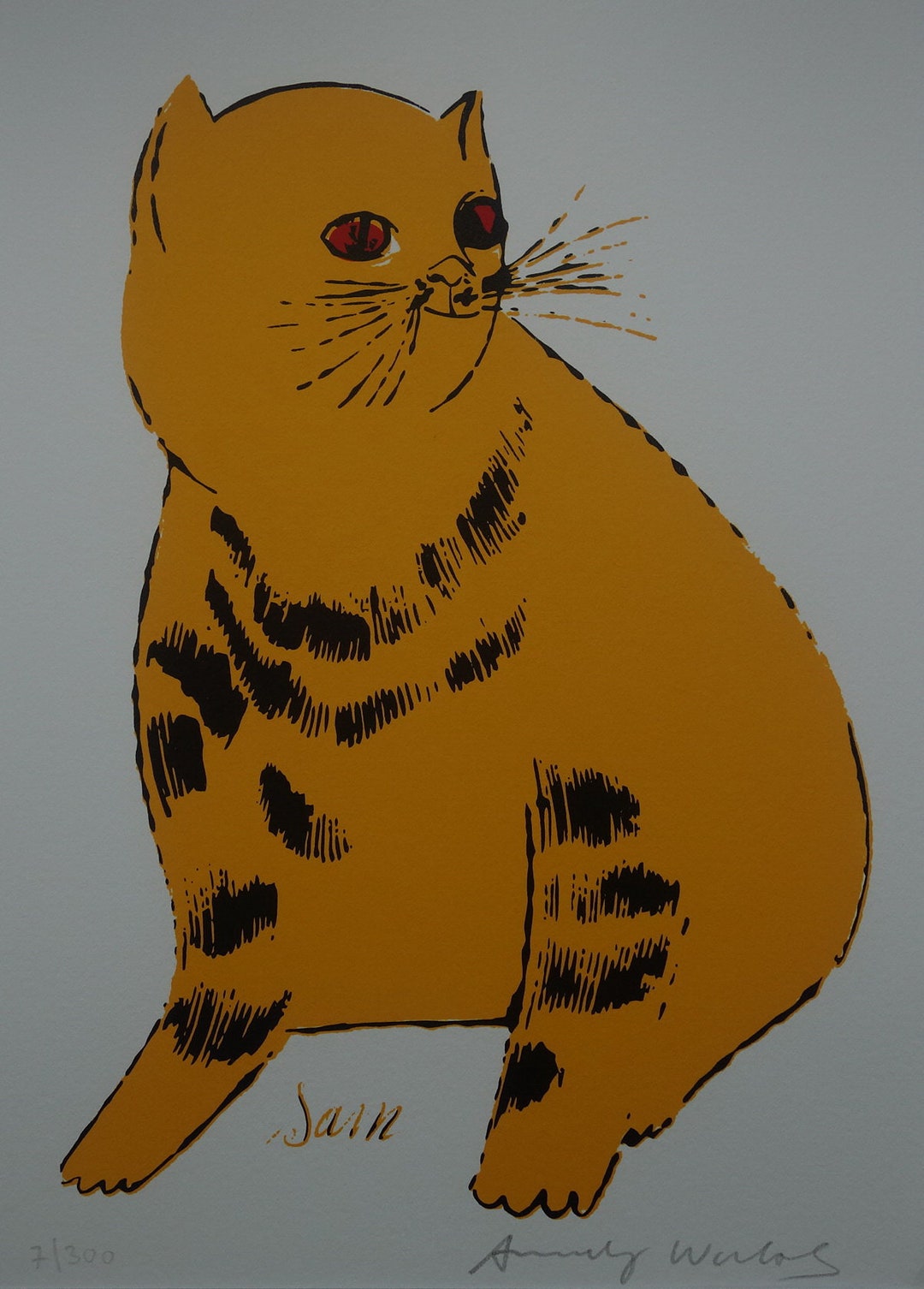 Limited Edition Fine POP ART Cat Sam Silkscreen Serigraph Warhol ...