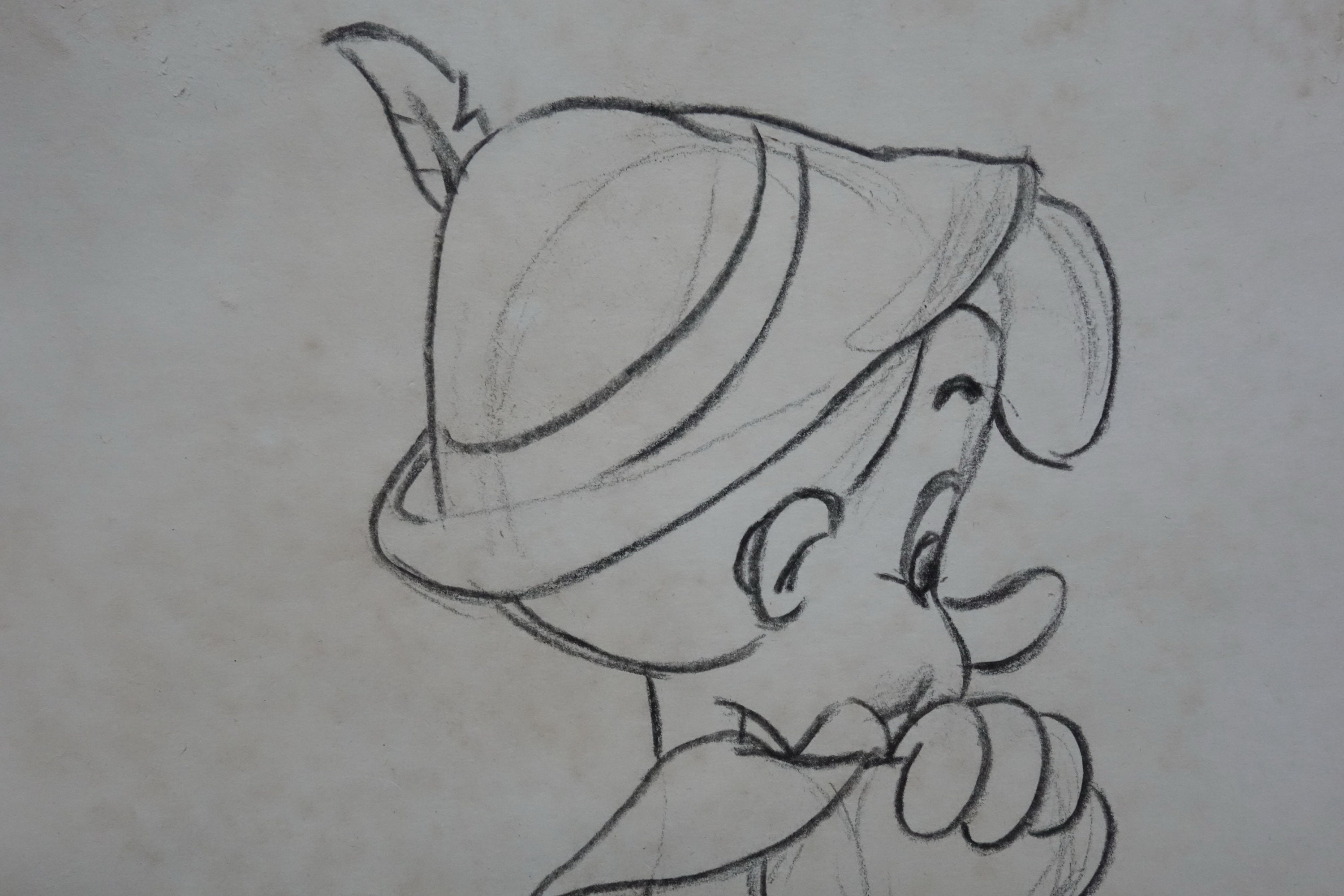 Vintage Cartoon Walt Disney Character Study, Drawing, Pinocchio - Etsy