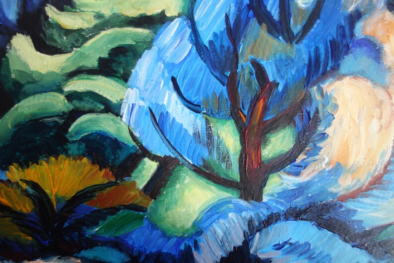 Fine French Cubism Picasso Era Original Nature Landscape Painting ...