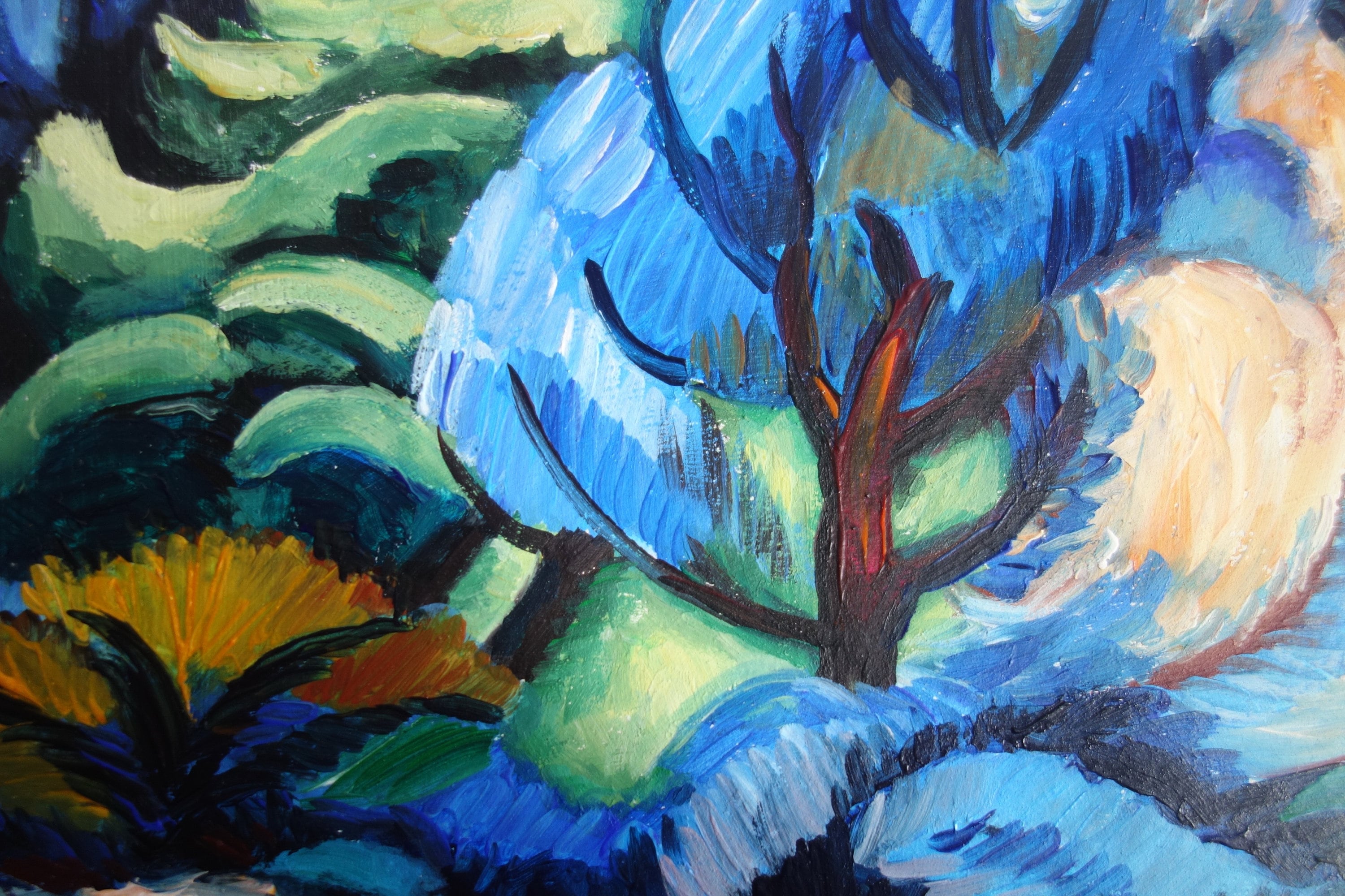 Fine French Cubism Picasso Era Original Nature Landscape Painting ...