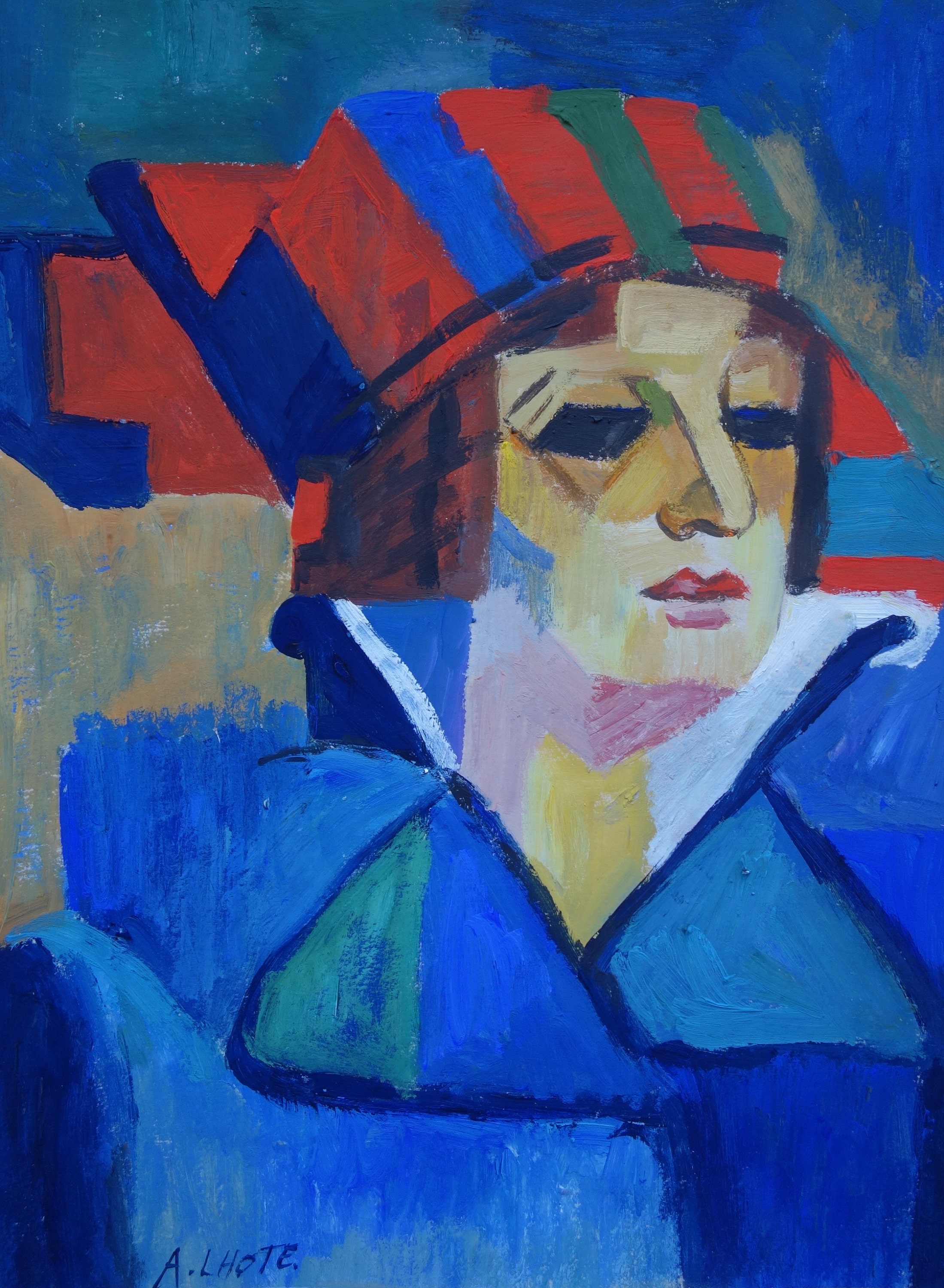 Fine French Cubism Picasso Era Original Portrait of a Woman Painting ...
