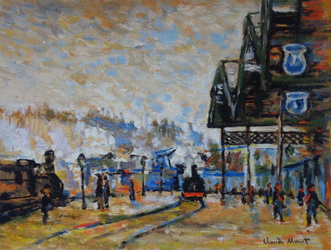 Fine Impressionist, Oil Painting Train Station, Signed, Claude Monet - Etsy