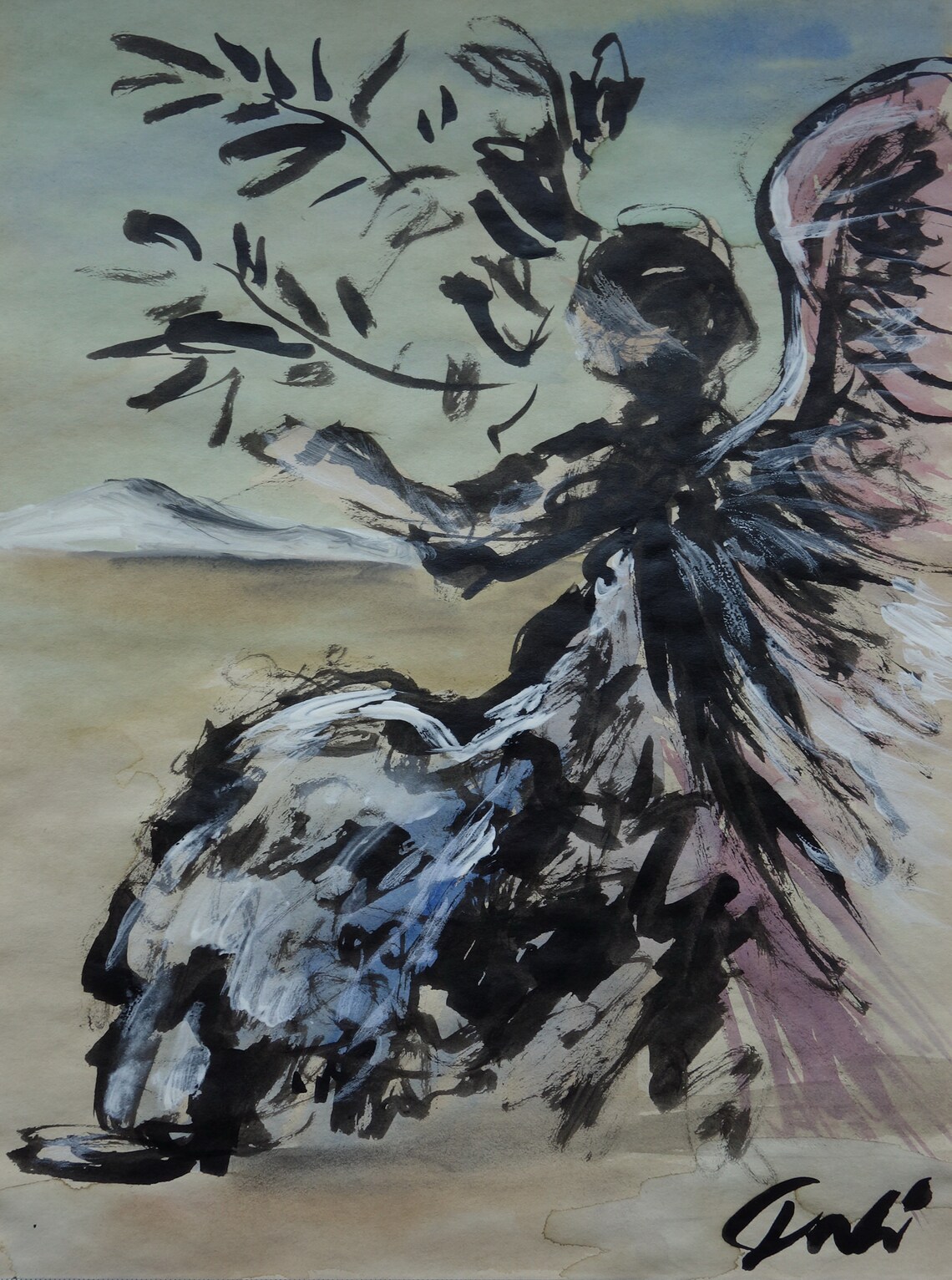 Fine Art Rare Surrealism Painting Angel Signed Salvador | Etsy