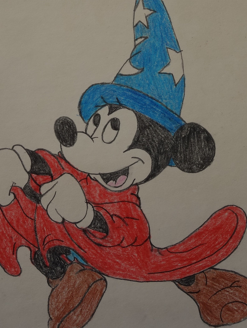 Vintage Cartoon Walt Disney Mickey Mouse Study, Drawing - Etsy