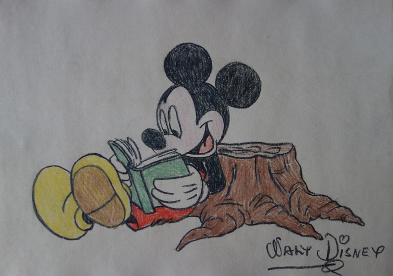 Vintage Cartoon Walt Disney Mickey Mouse Study Drawing - Etsy