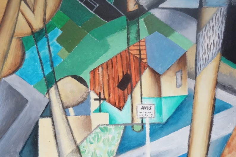 Fine French Cubism Picasso Era Original Nature Landscape Painting ...