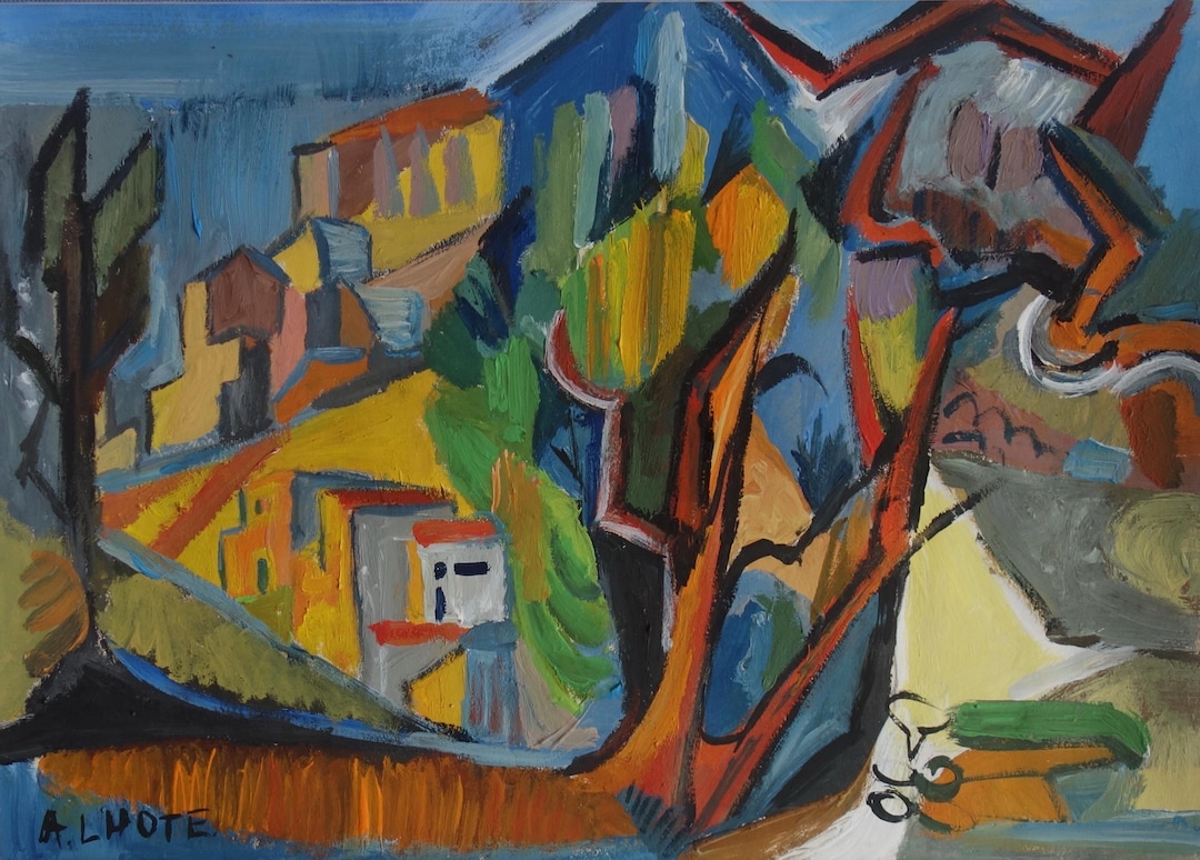 Fine French Cubism Picasso Era Original Nature Landscape Painting ...