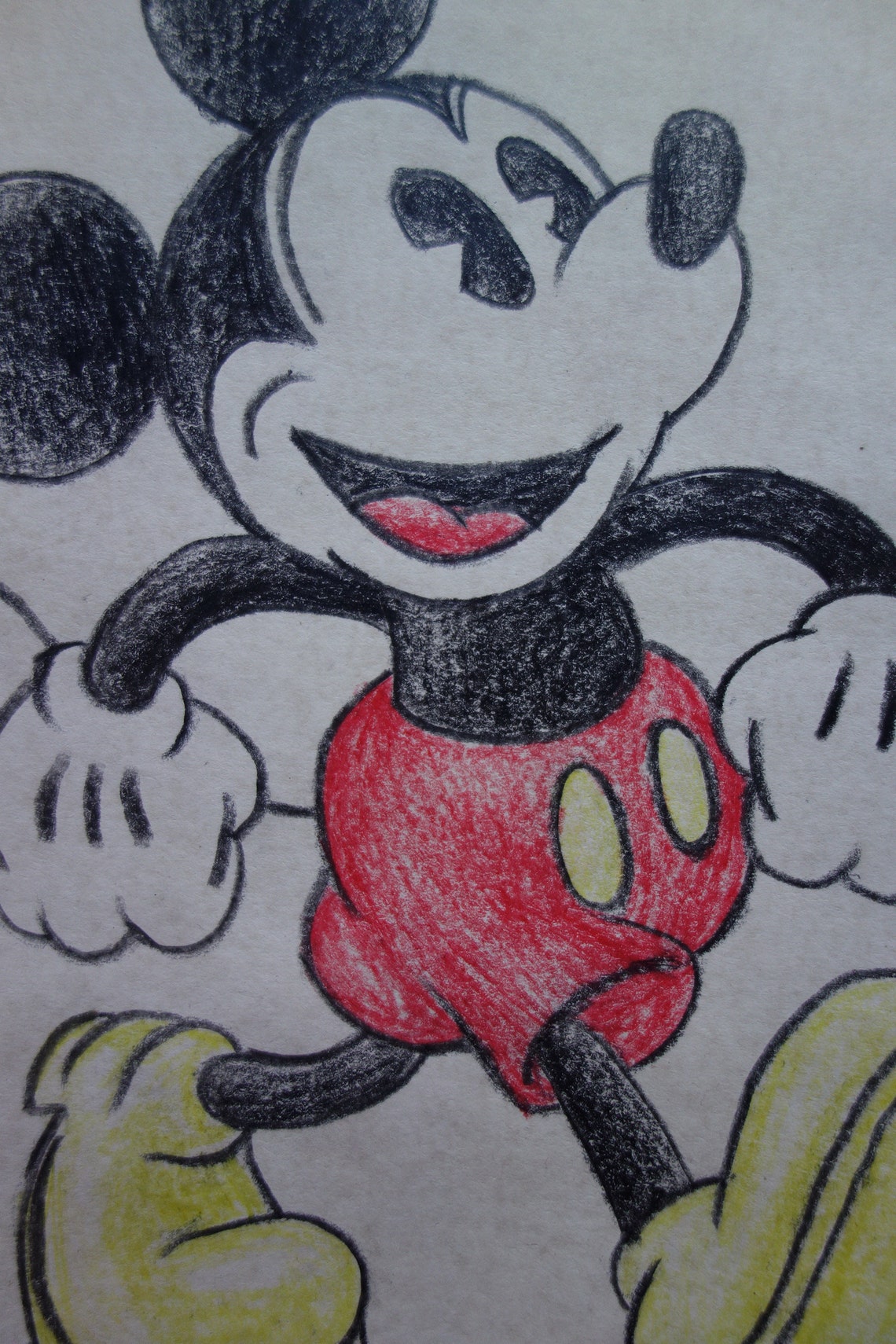 Vintage cartoon Walt Disney Mickey Mouse study drawing | Etsy