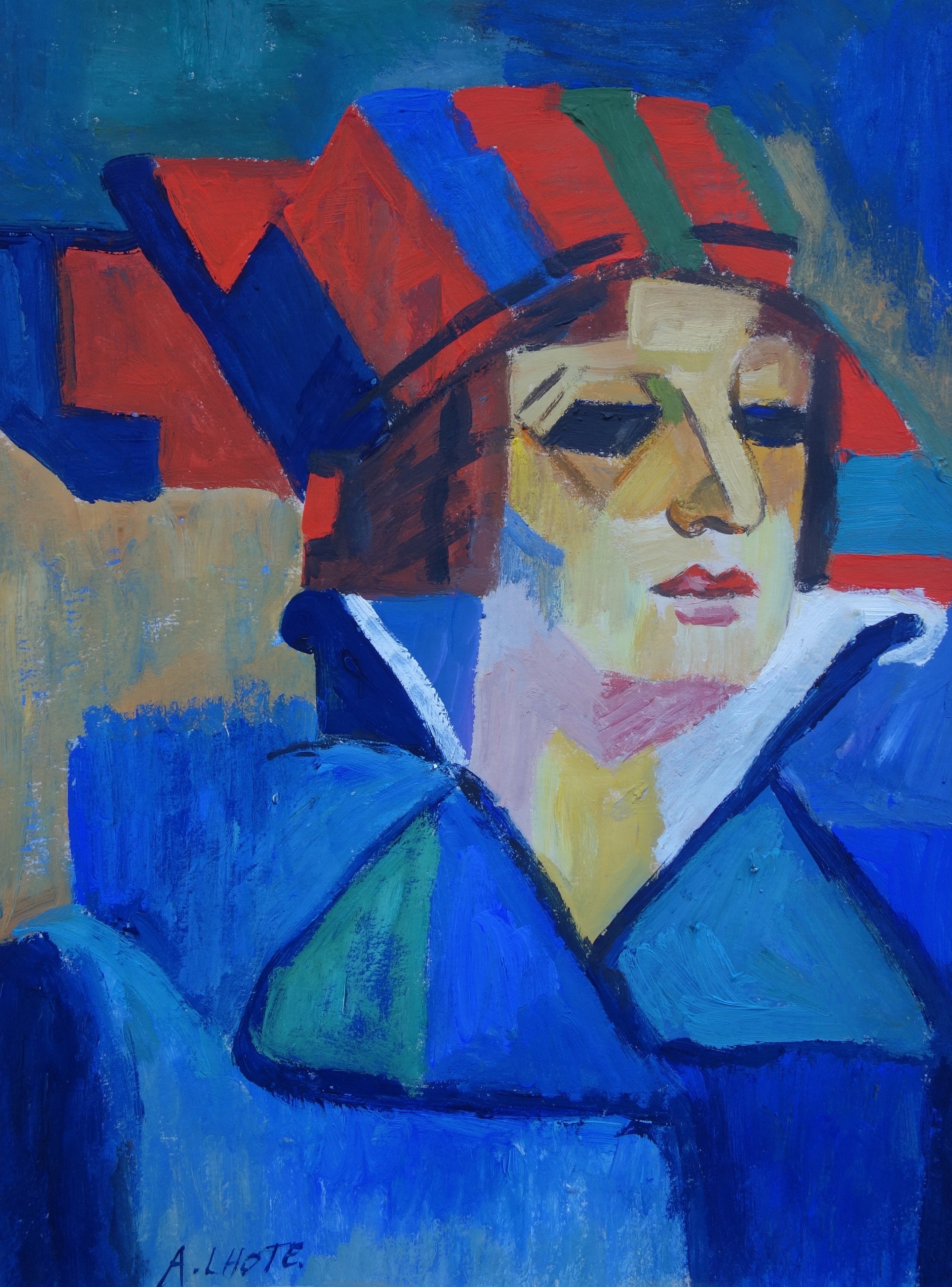 Fine French Cubism Picasso Era Original Portrait of a Woman Painting ...