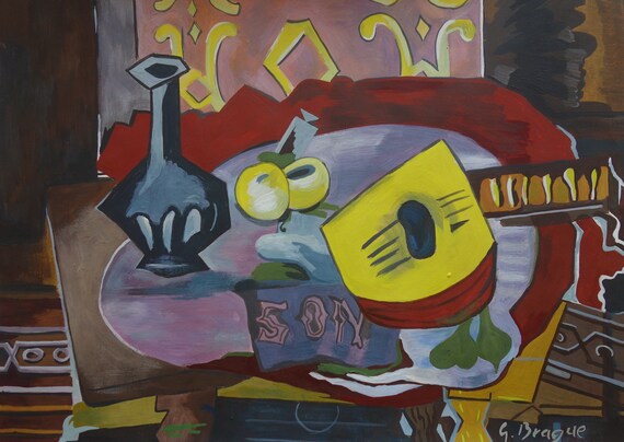 Remarkable French Cubist Still Life Painting Picasso Braque | Etsy