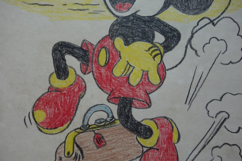 Vintage Cartoon Walt Disney Mickey Mouse Study Drawing - Etsy