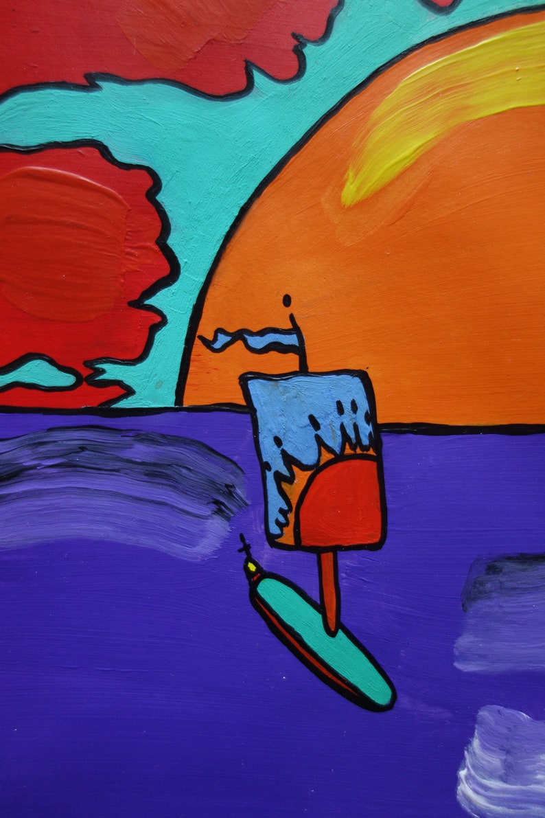 Exceptional POP ART Unique Landscape Painting Signed & - Etsy