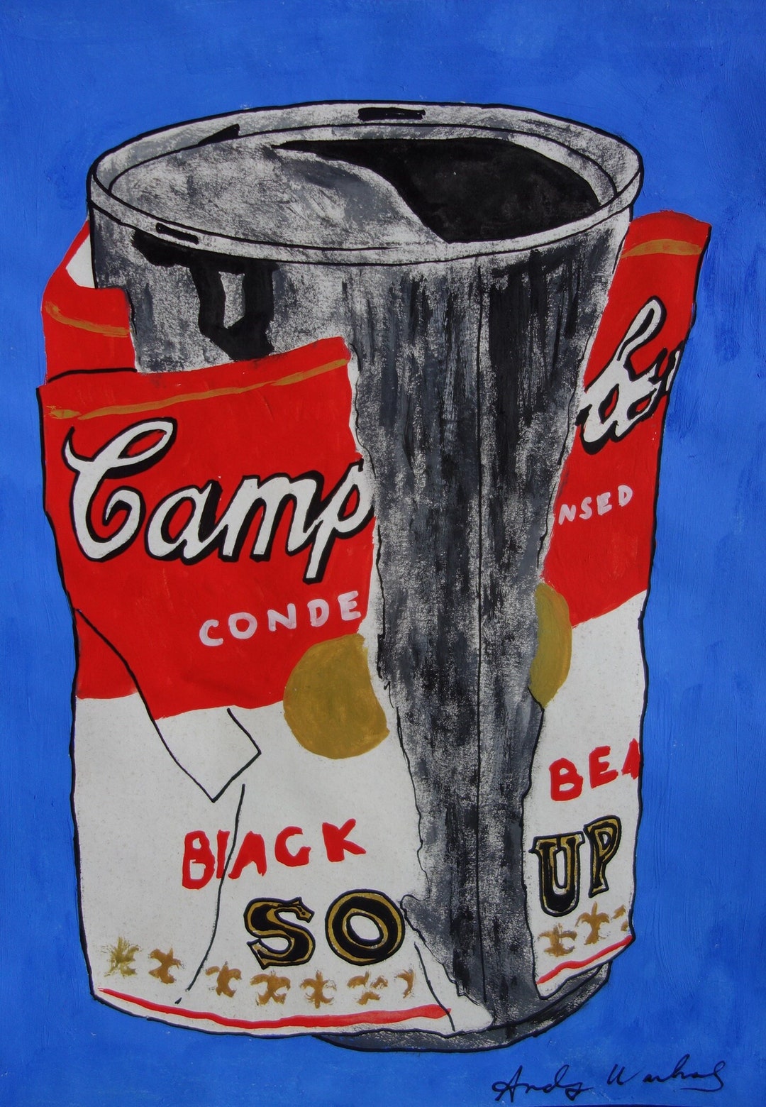 Fine Unique Pop Art Painting – Campbell’s Soup Can, Signed, Andy Warhol ...