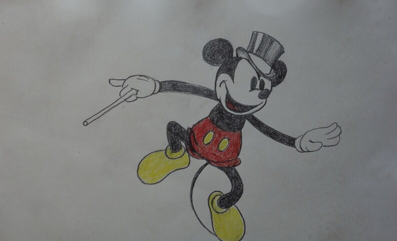 Vintage Cartoon Walt Disney Mickey Mouse Study Drawing | Etsy