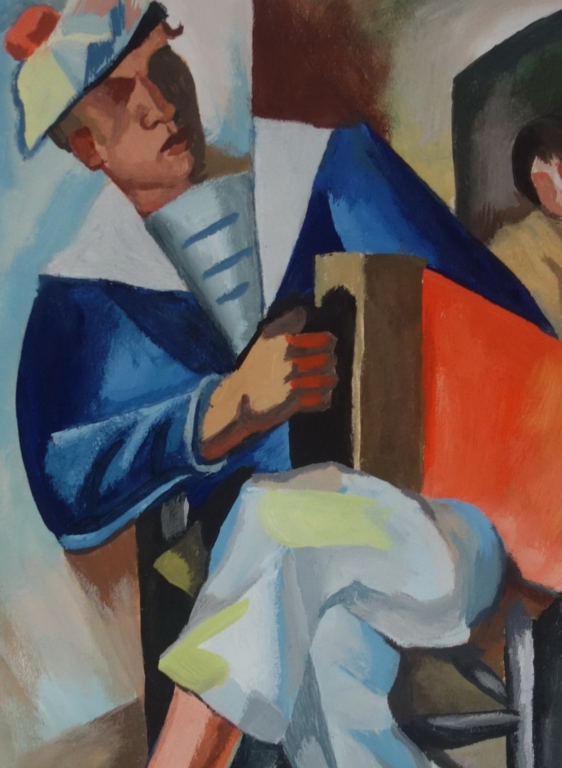 Fine French Cubism Picasso Era Original Figurative Portrait Painting ...