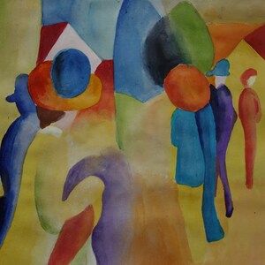 Fine German Rare Figurative abstract painting landscape | Etsy