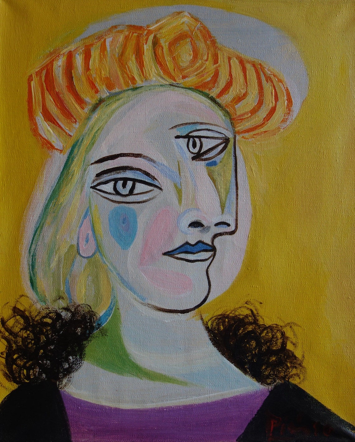 Fine French Cubism Picasso Era Portrait Painting, Woman Seated, Signed ...