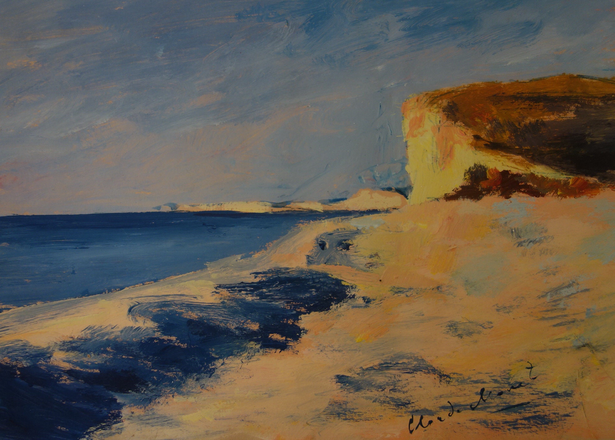 Fine impressionist oil painting seascape Signed Claude | Etsy