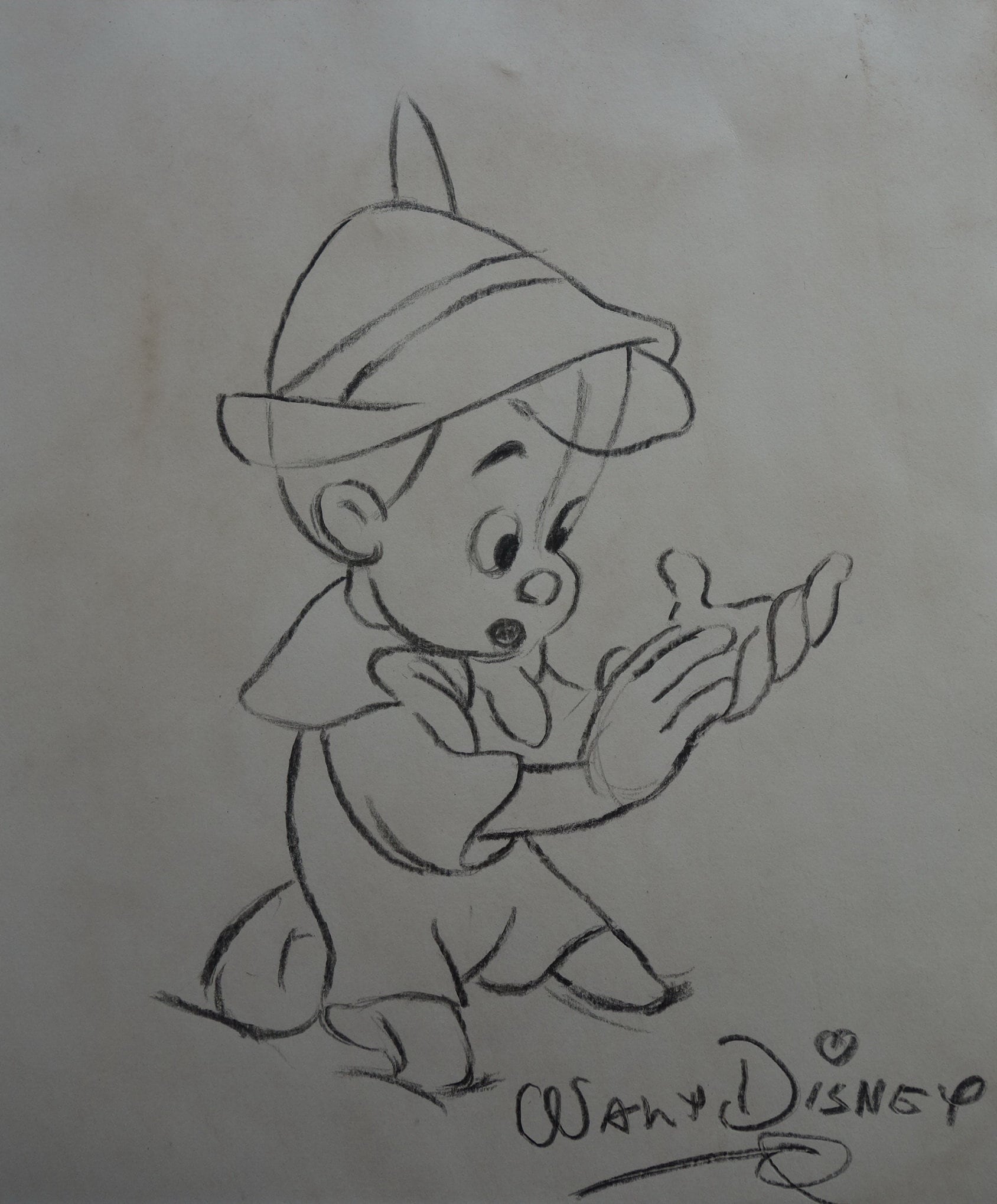 Vintage cartoon Walt Disney character study drawing | Etsy