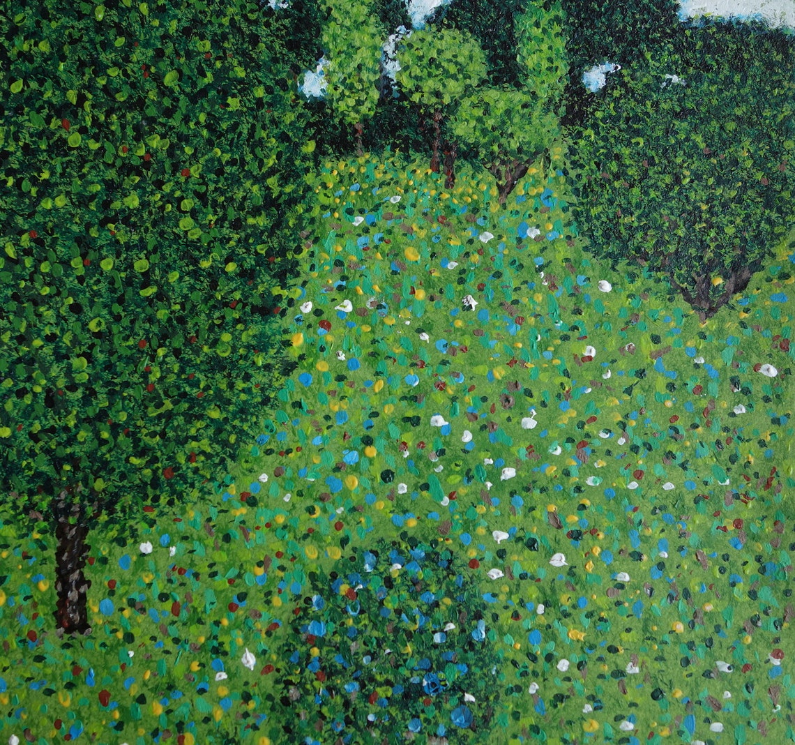 Fantastic Secession Gustav Klimt Era, Unique Original Oil Landscape ...