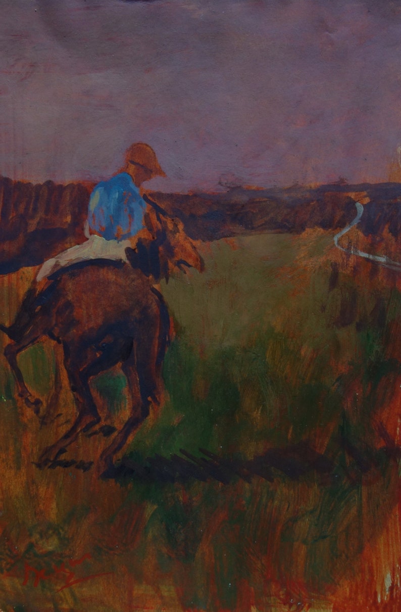 Fine Art, Rare Impressionist Painting Jockey, Signed, Edgar Degas - Etsy