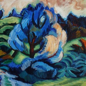 Fine French Cubism Picasso Era Original Nature Landscape Painting ...