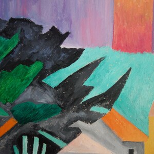 Fine French Cubism Picasso Era Original Nature Landscape Painting ...