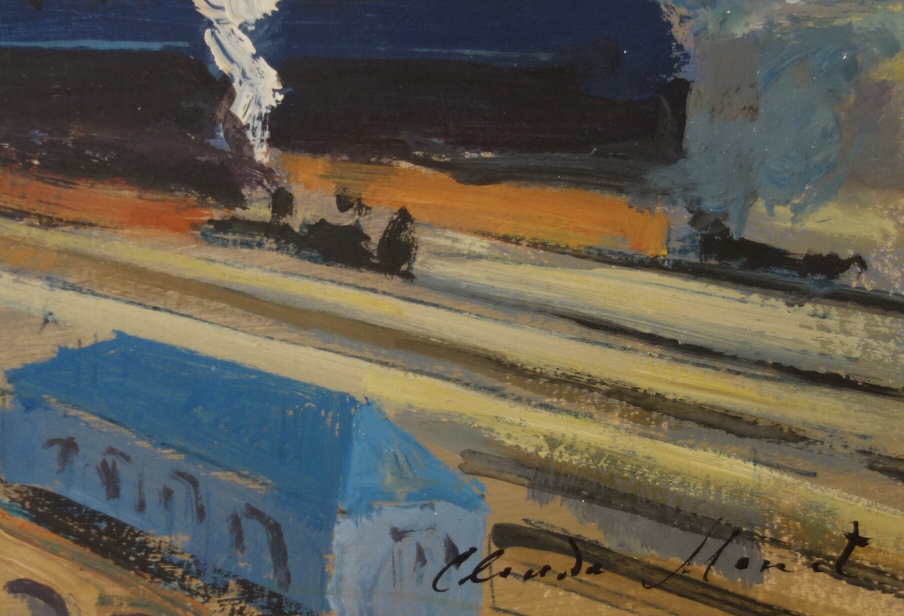 Fine impressionist oil painting train station Signed | Etsy