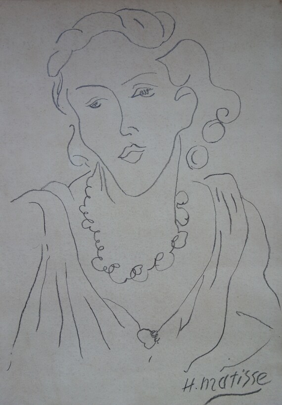 Interesting Fauvist pencil drawing study Marked signed | Etsy