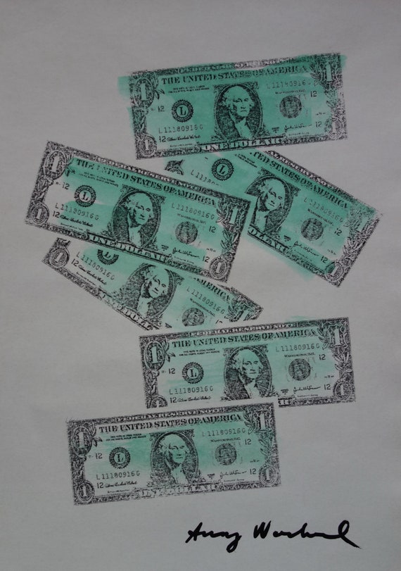 Fine Unique Pop Art Painting Dollar Bills Signed Andy - Etsy