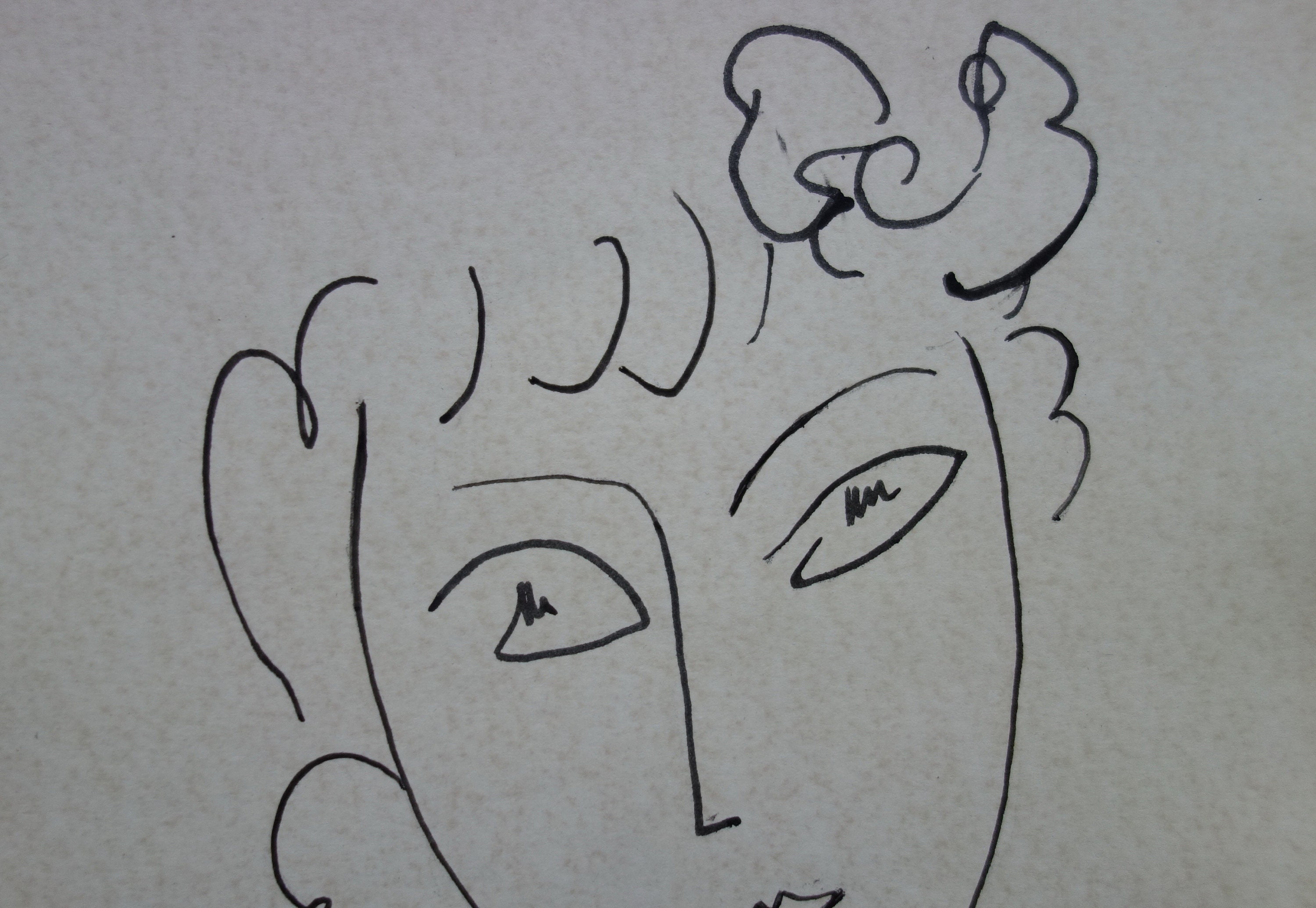 Interesting Fauvist Ink Drawing - Portrait Study, Marked, Signed, Henri ...