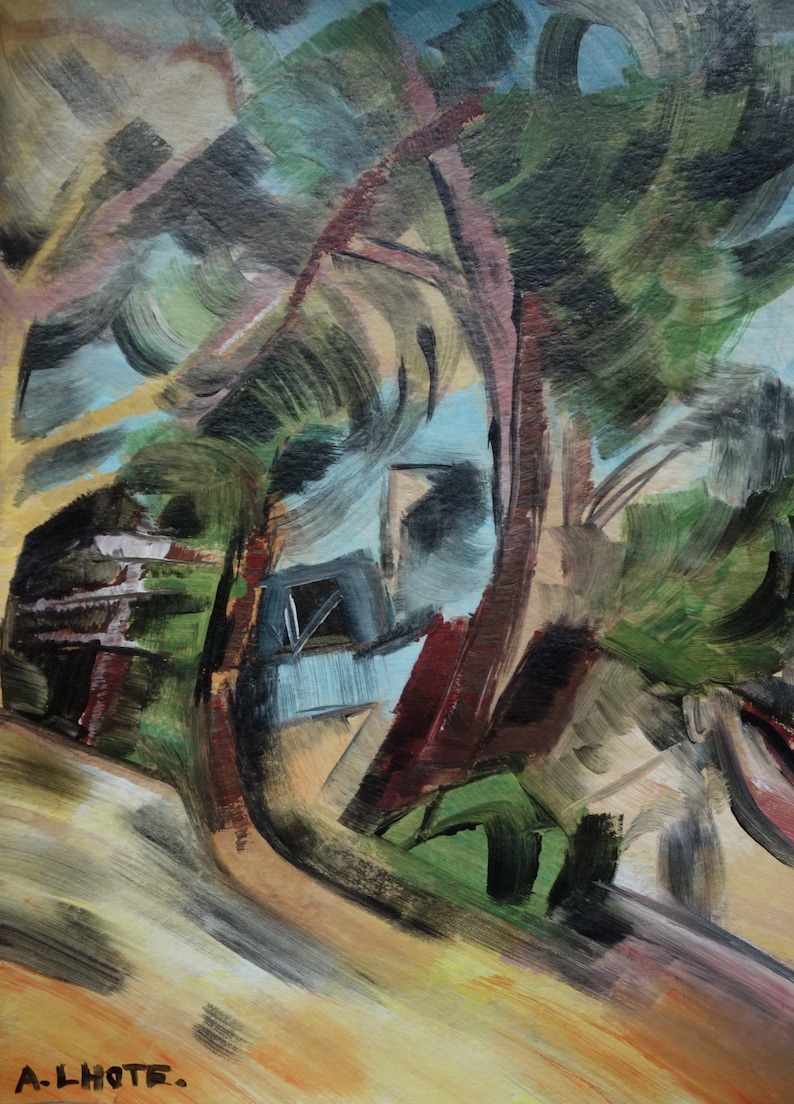 Fine French Cubism Picasso Era Original Nature Landscape Painting ...