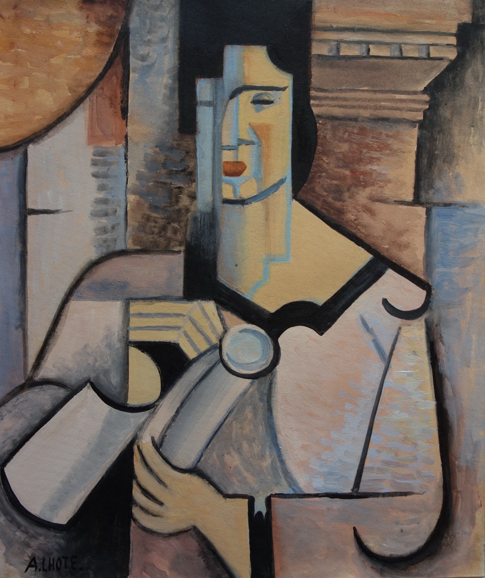 Fine French Cubism Picasso era original portrait of a woman | Etsy