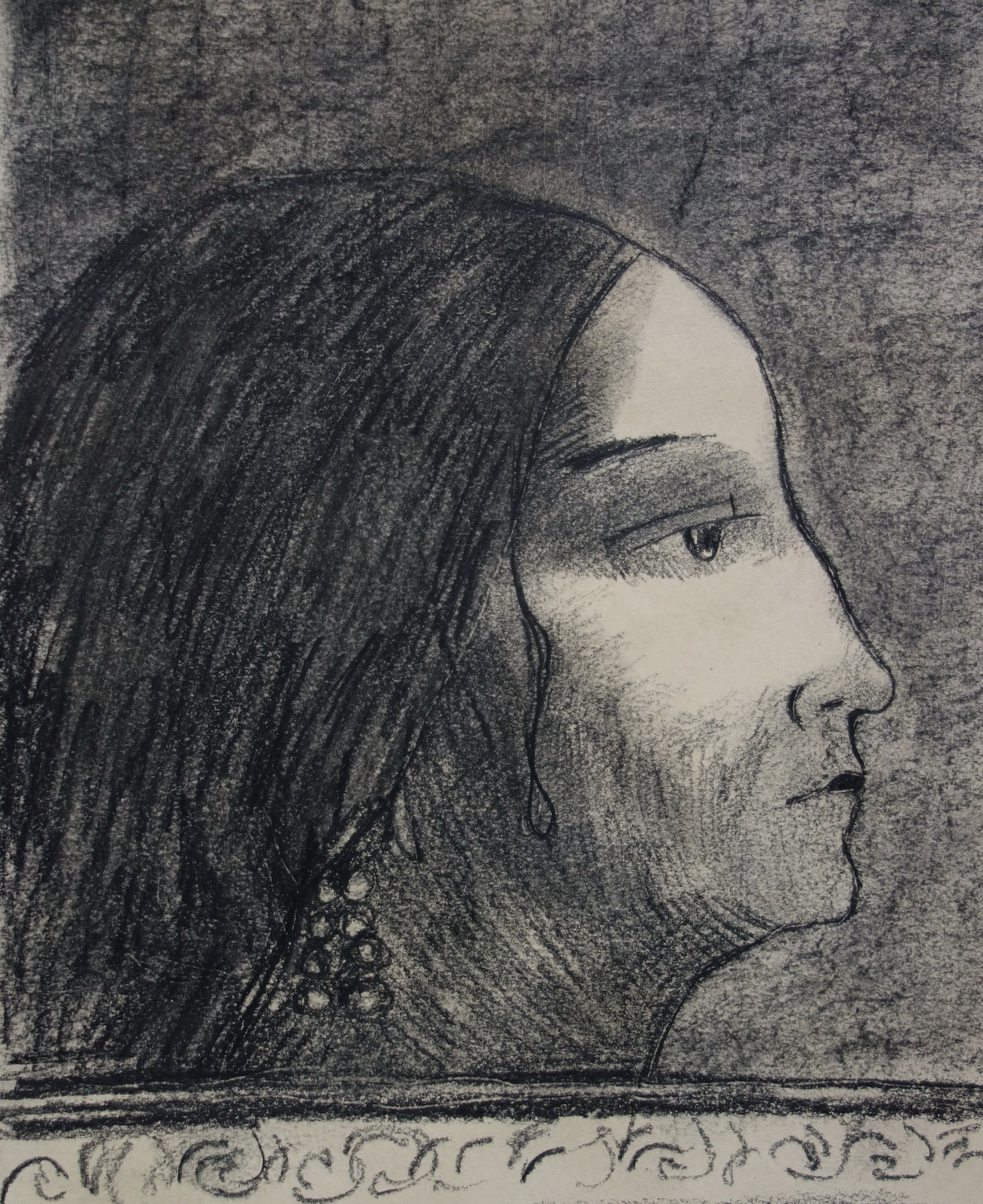 Fine Symbolist Charcoal Drawing Portrait Study Odilon Redon - Etsy