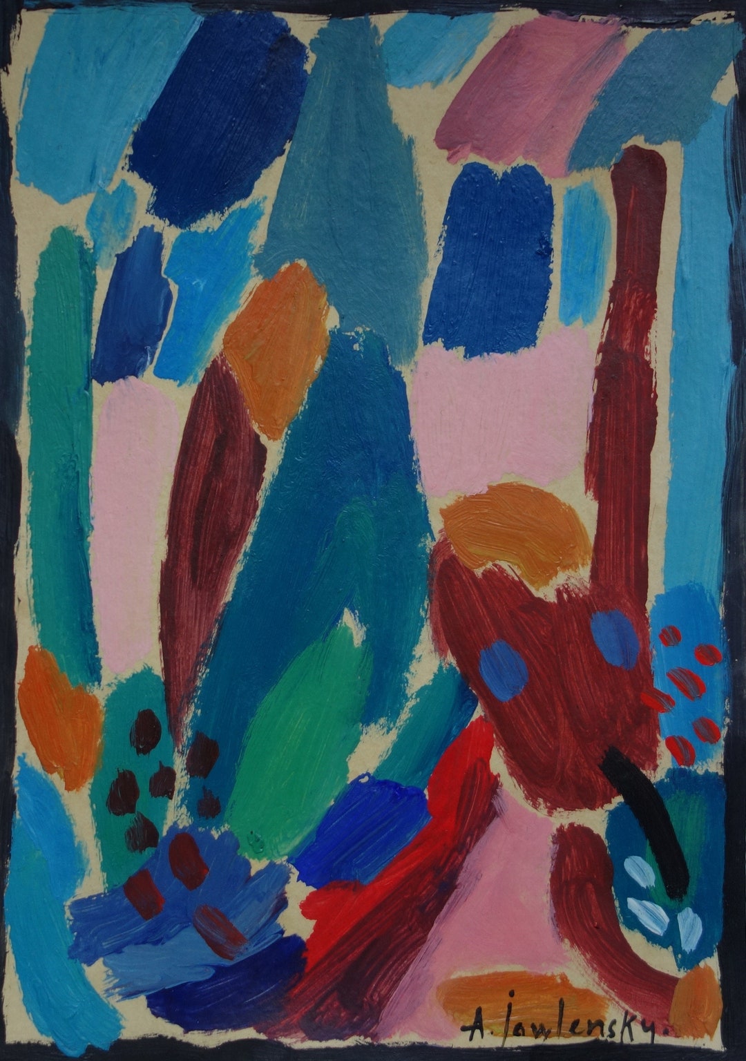 Fine Art, Rare Early Abstract Painting Landscape, Signed & Marked ...