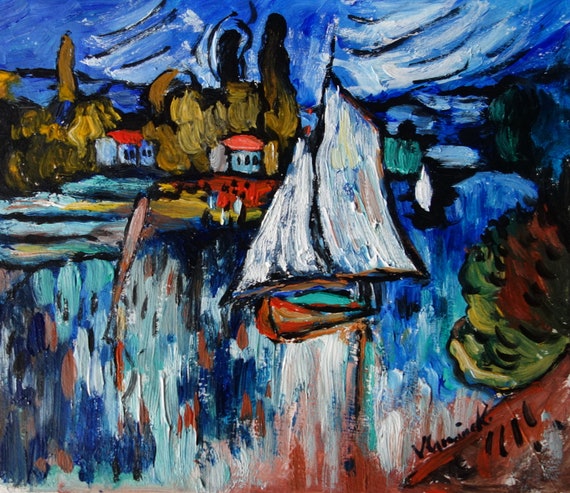 Fine French Expressionist Original Oil Painting Landscape | Etsy