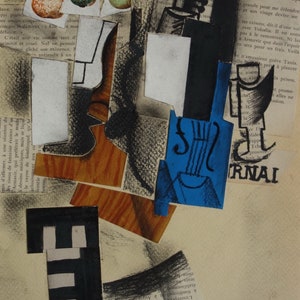 Fine Art, Beautiful Cubist Collage Painting, Signed, Georges Braque - Etsy